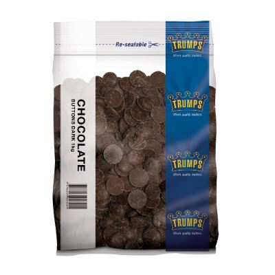 CHOCOLATE DARK BUTTON TRUMPS 1KG (10) : Reliable Food Distributors