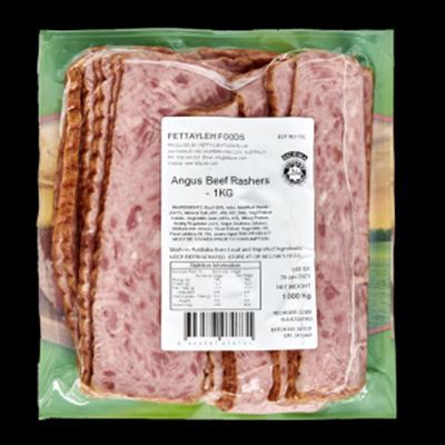 BEEF RASHERS PREMIUM 10X1KG FETTAYLEH | Reliable Food Distributors
